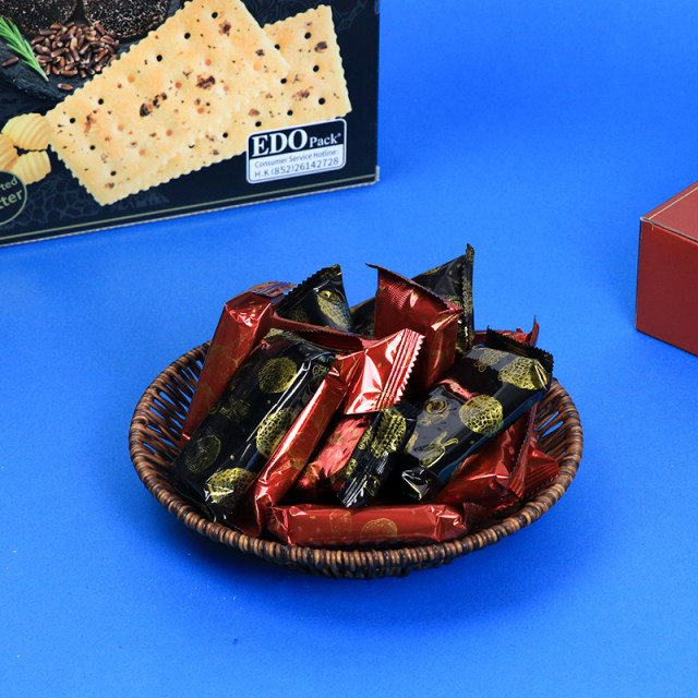 EDO pack low-sugar black truffle rye soda biscuits imported butter chia ...