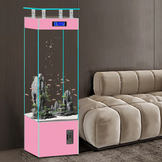 Jinjing ultra-white glass rectangular floor-standing aquarium living ...