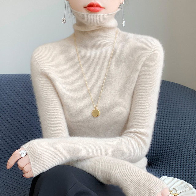 High-end wool sweater for women, thickened autumn 100 pure cashmere ...