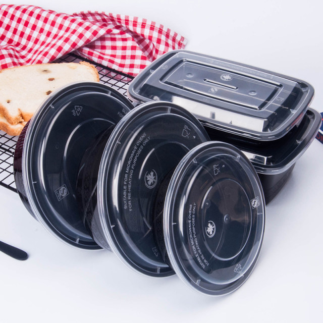 American round 1250ml disposable pack box round bowl takeaway ...