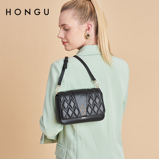 Honggu genuine women's bag leather shoulder crossbody bag trendy bag ...