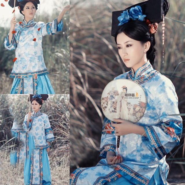 Qing Dynasty ancient costume female lady common people's maid and ...