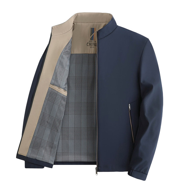 Woodpecker men's stand-up collar jacket in autumn new style middle-aged ...