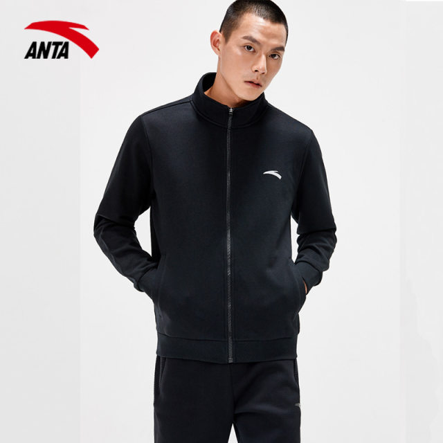 Anta jacket Men's autumn and winter men's black thin cardigan sweaters ...