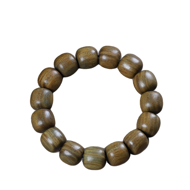 Argentine green sandalwood bracelet Old bead bucket pearl isterfly ...