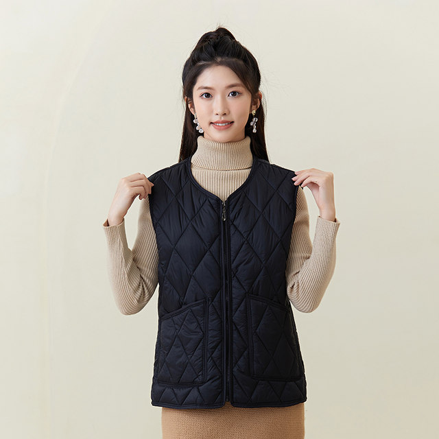 Women's zippered velvet vest, autumn and winter, middle-aged and ...