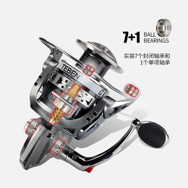 Teben fishing wheel GTS metal fish wheel oblique mouth Luya spinning ...
