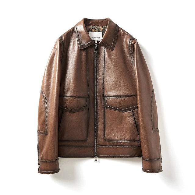 WPY04062 B*RLUT* Spanish sheepskin PATINA ancient dyed two-color ...