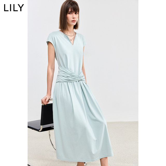 LILY summer new product V-neck waist-tightening modification body shape ...