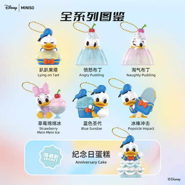 MINISO Disney Donald Duck Ice Flash Series Blind Box Girls Cute Pendant ...