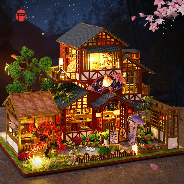 DIY hut ancient style Hexiju loft courtyard handmade model assembled ...