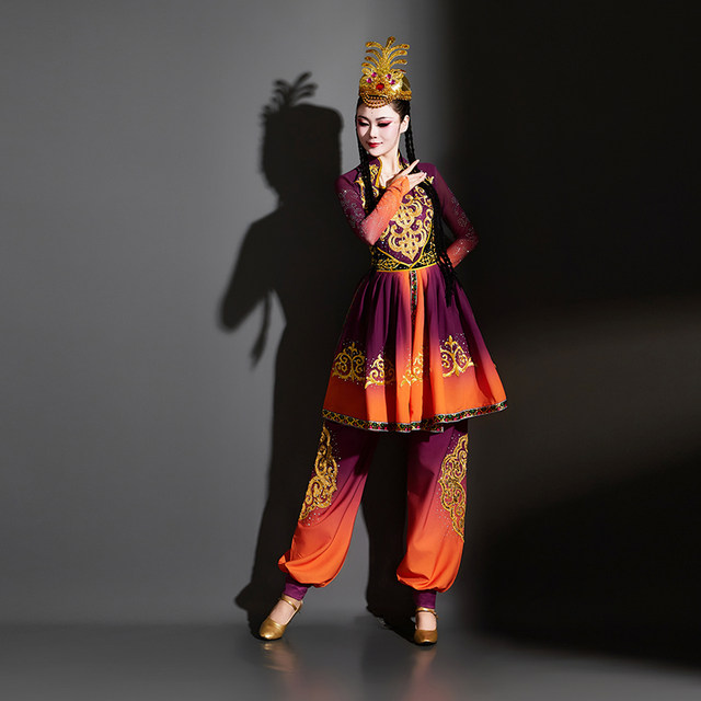 Xinjiang dance costumes for girls minority art exam two-piece set ...