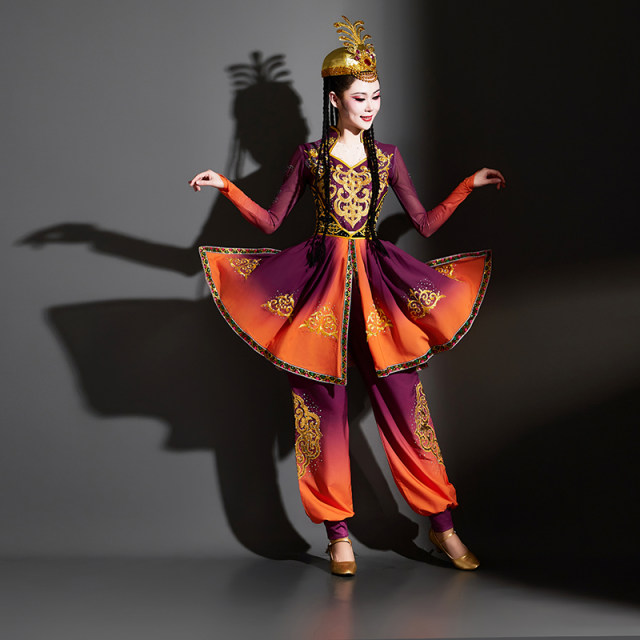 Xinjiang dance costumes for girls minority art exam two-piece set ...