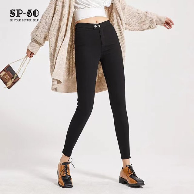 Korean genuine sp-68 magic pants V12 spring and autumn slimming black sp68 high elastic slim ...