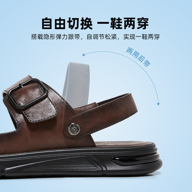 Camel 2024 Summer new soft grabbing cowhide two -piercing, breathable ...