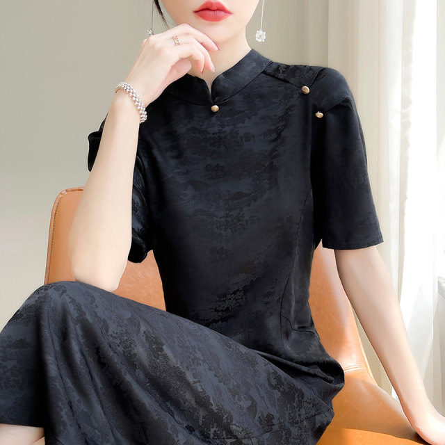 New Chinese -style improved cheongsam dress Female summer acetic acid ...