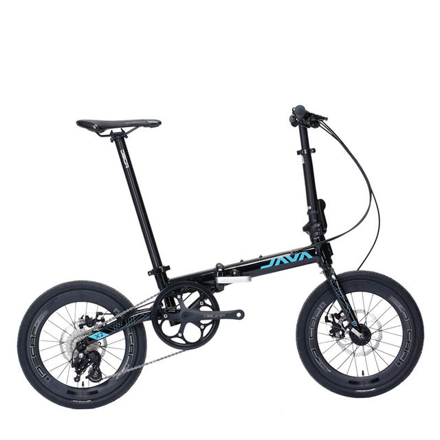 New JAVA folding bike X2 disc brake 9 speed 16 inch 349 aluminum folding bike portable male and ...