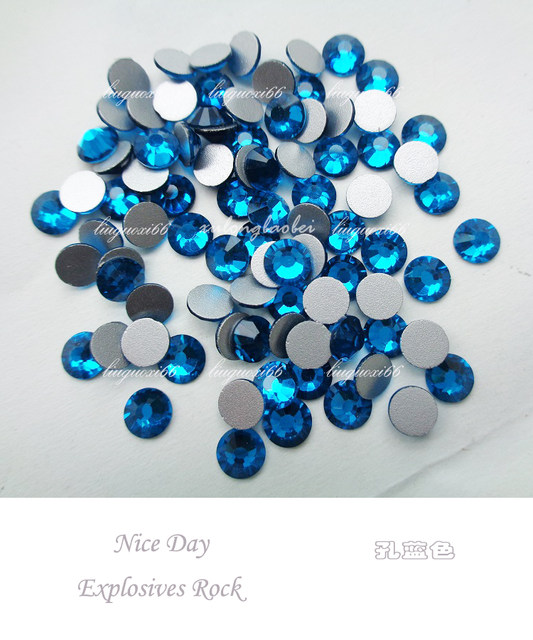 Flat bottom drilled blue, whole pack of rhinestones, glass diamonds ...