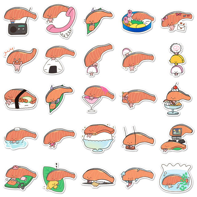 50 Sanlizen sliced girl salmon Kirimi cartoon stickers laptop computer ...