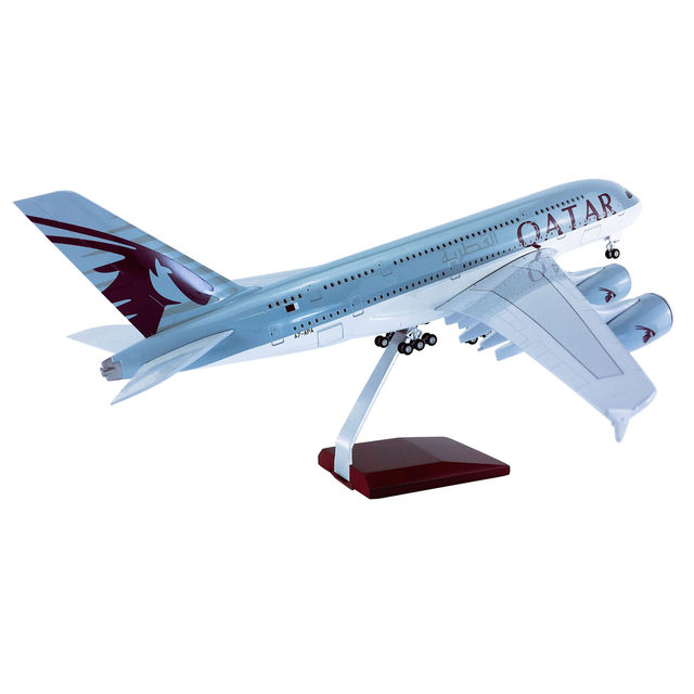 Led voice-controlled lighting wheels A380 aircraft model 46cm Qatar ...