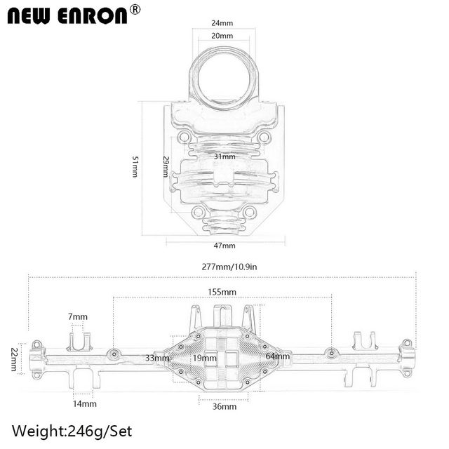 Aluminum alloy rear axle shell 8540/8541 Traxxas1/7 Unlimited Desert ...