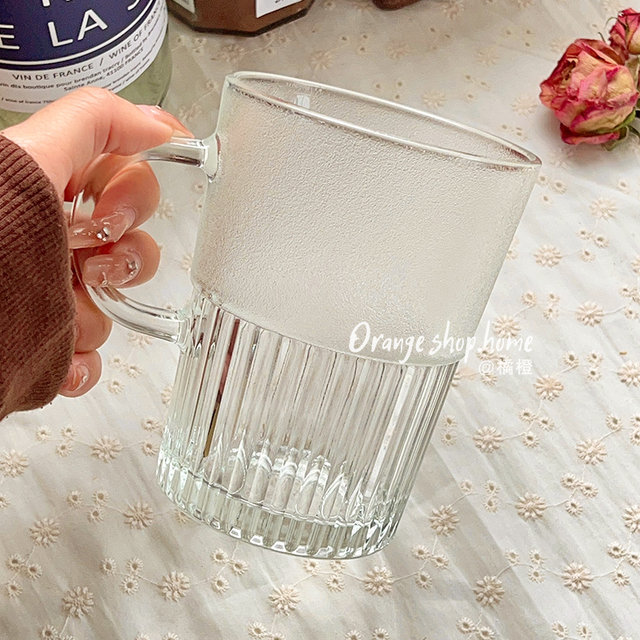 ins style mojito cup large capacity juice cup with handle frosted glass ...