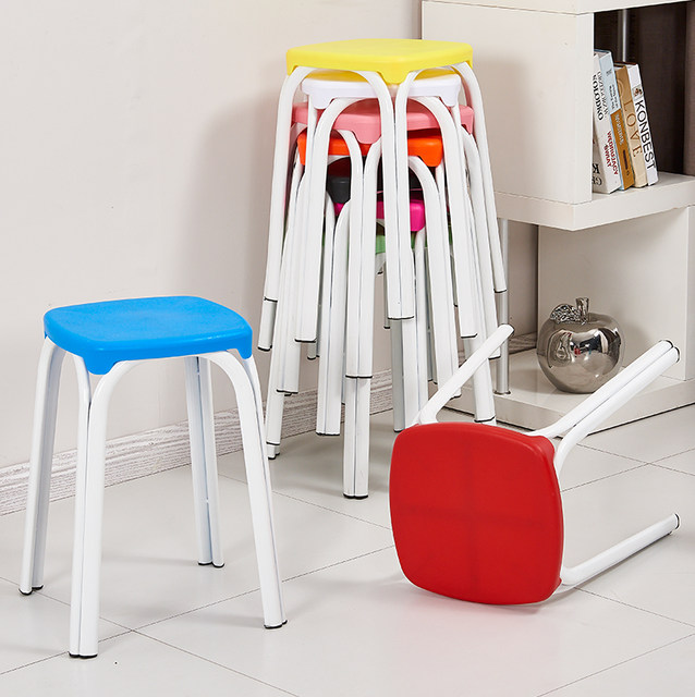 Plastic stool chairs Household eight -hole round stool dining table ...