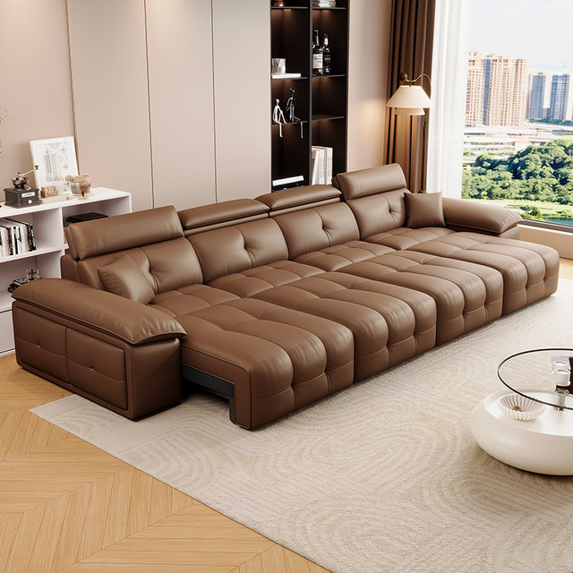 Lawrence electric sofa bed function living room genuine leather ...