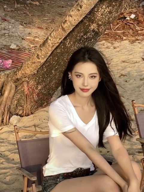 Devo of Den official authentic hot girl slim -fitting white T -shirt ...