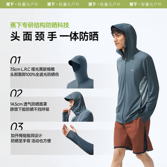 Quick-drying sun protection clothes for men under bananas, breathable ...