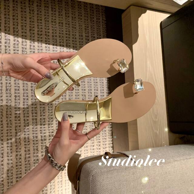 Internet celebrity pigeon egg clip toe slippers for women in summer ...