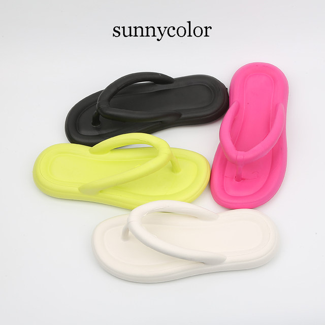 SUNNY COLOR flip-flops for women summer flat beach outside wear ins ...