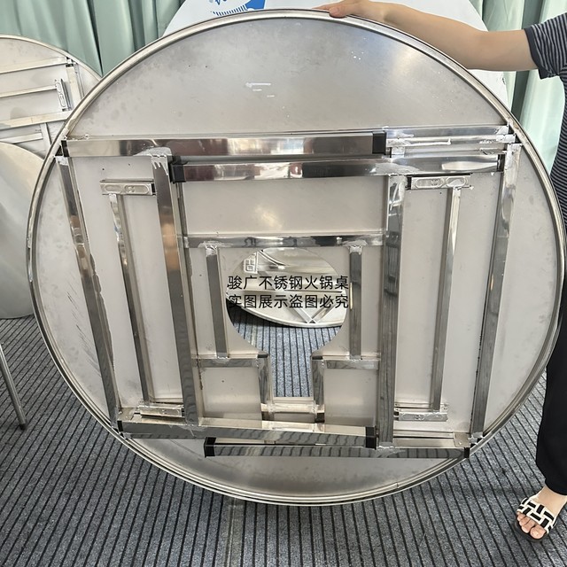Thick stainless steel hot pot table with gas stove with flameout ...