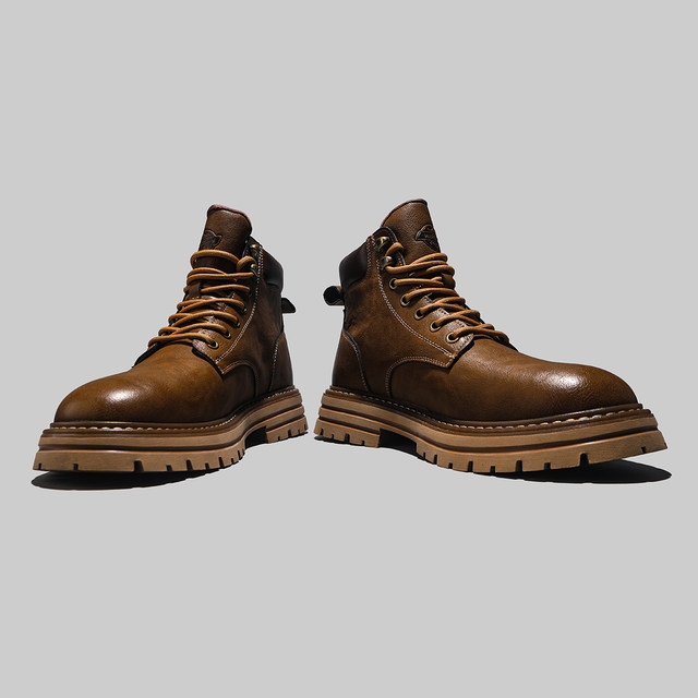 Scarce cattle foreign trade cowhide Martin boots men's genuine leather ...