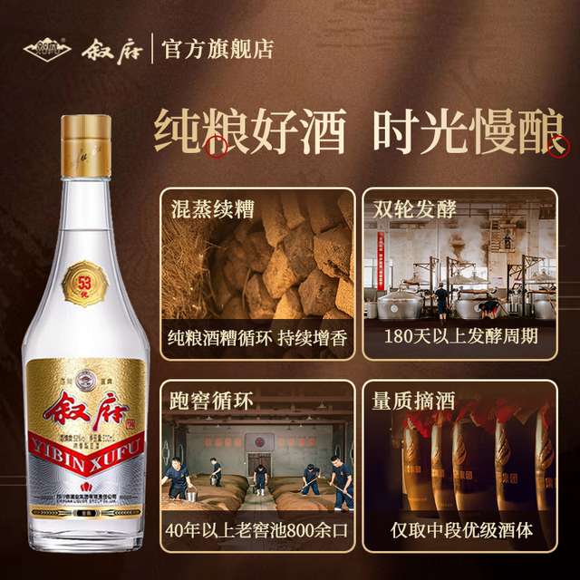 Xufu Daqu Jindian Strong Flavor Pure Grain Liquor Whole Box Sichuan ...