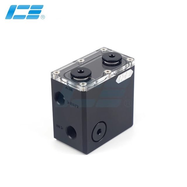 IceMan Cooler split water-cooled mini 2U server water tank DDC/D5 water pump integrated POM black