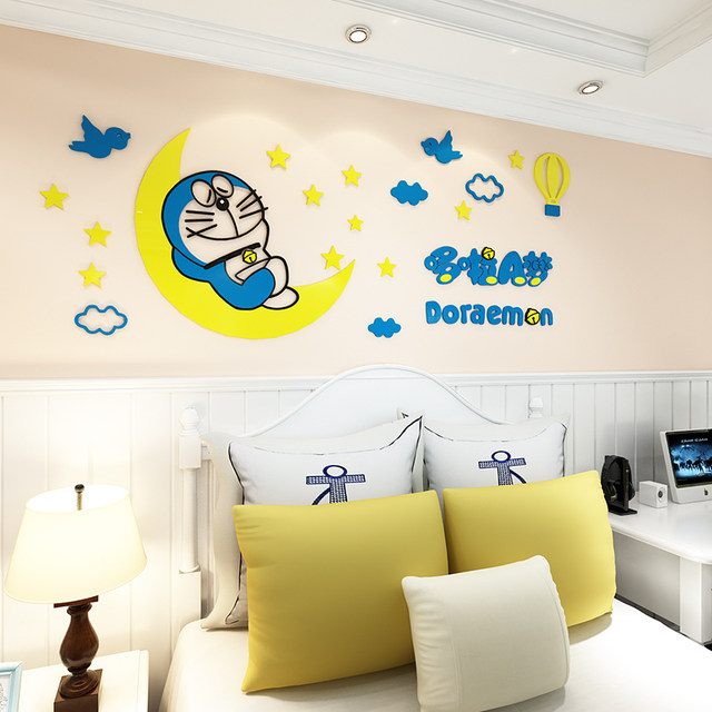 Doraemon Doraemon cartoon 3D three-dimensional stickers bedroom ...