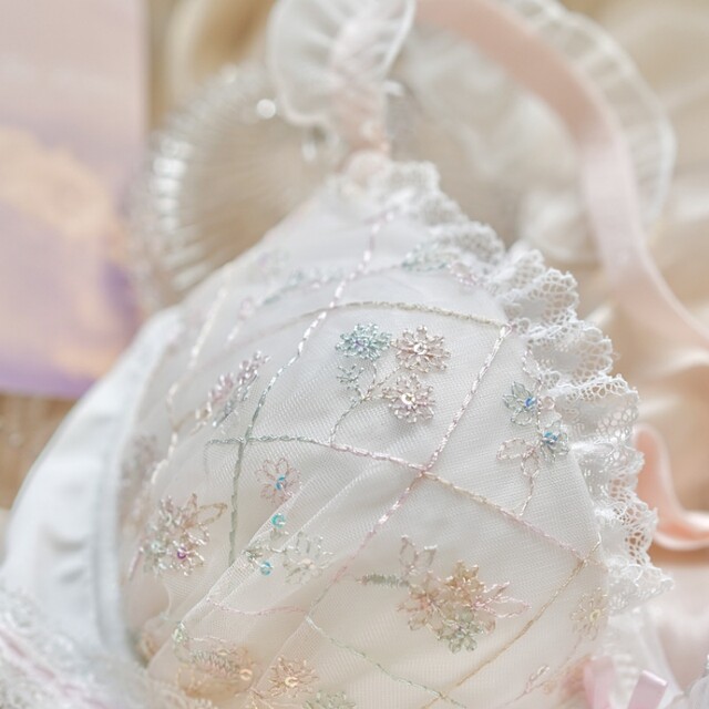 Japanese large size embroidered fairy -brain -thin pure white pure ...