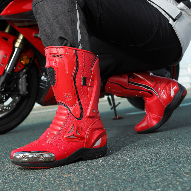 Motorcycle riding boots men's anti -fall off -road waterproof racing ...