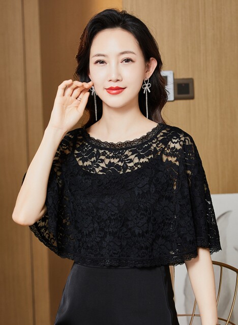 New lace shawl sun protection cape coat cloak cheongsam with champagne ...