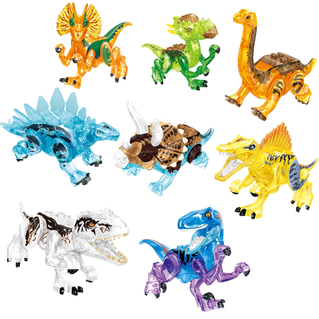 New dinosaur building blocks human figs Jurassic giant beast dragon ...