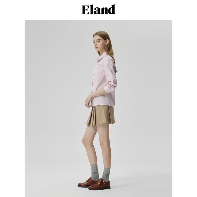 Eland Clothes Love Shirt Women's Sweet Ruffle Doll Collar Micropuff ...