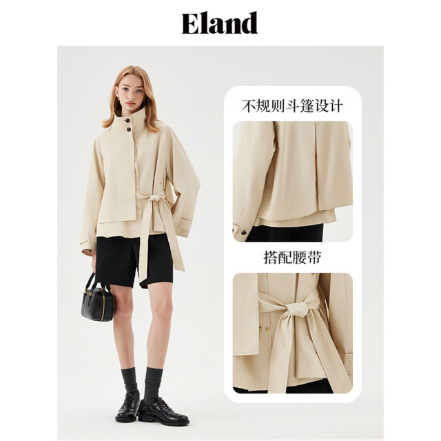 Eland clothes trench coat coat for women trendy cool short cloak design ...
