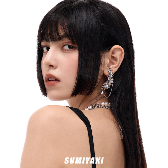 SUMIYAKI feather series niche high-end tassel earrings