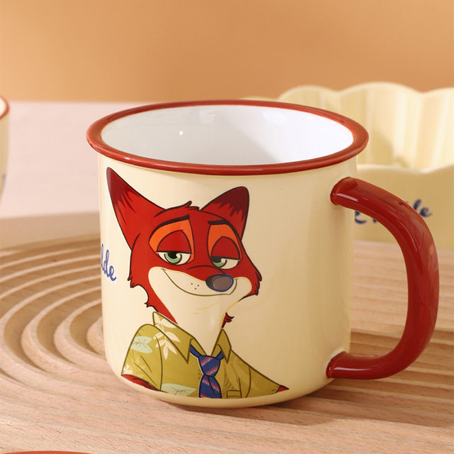 Disney Zootopia Mug Rabbit Officer Judy Ceramic Mug Fox Nick Couple Mug