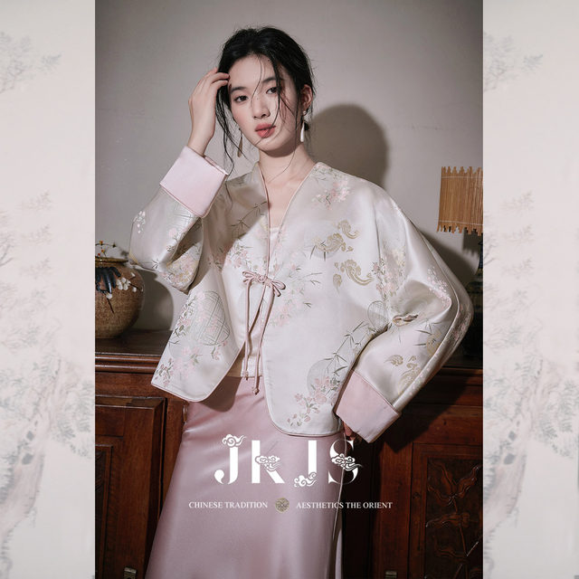 JKJS satin jacquard Chinese style jacket Spring and Autumn 2025 set ...