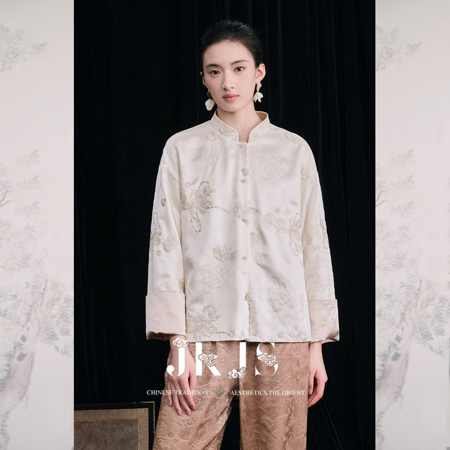 JKJS Heavy Industry Three-dimensional Embroidery Improved Tang suit top ...