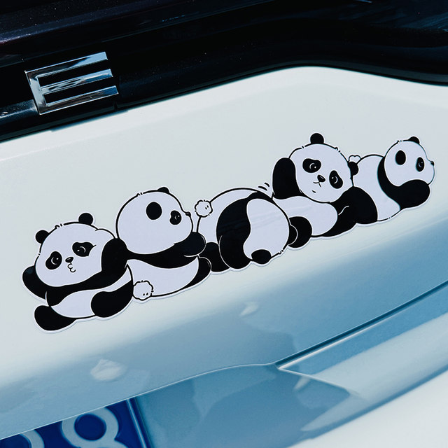 Car scratch sticker cartoon panda waterproof sunscreen sticker repair ...