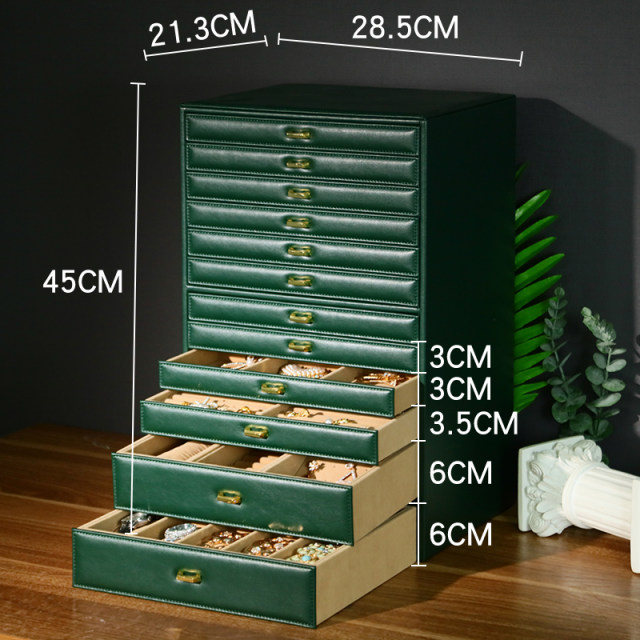 Multi-layer large capacity jewelry box European cosmetic bracelet ring ...