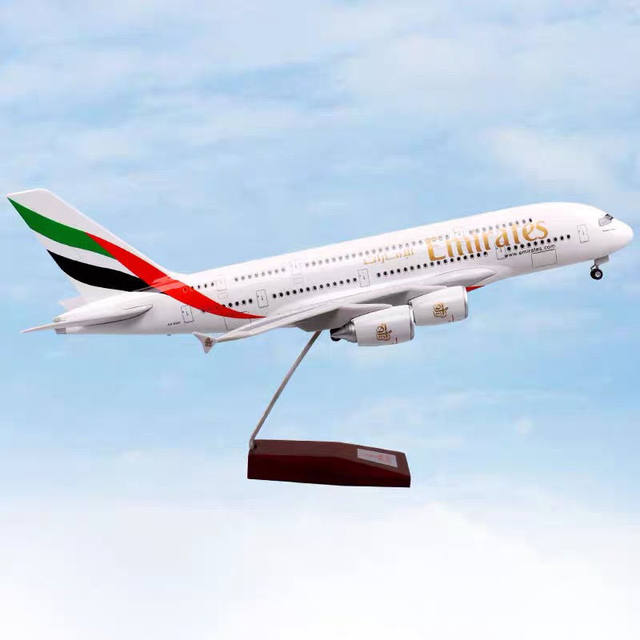 A380 Emirates Aviation Aircraft model with wheels with lamps and lights ...
